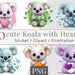 30 Digital Cute Koala Clipart Set Cute Koala Sticker Cute - Etsy