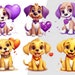 30 Digital Cute Dog Clip Art Set, Cute Dog Sticker, Cute Dog Colorful ...