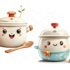Cute Cooking Pot With Vegetables Illustration Clipart Bundle- 10 High ...