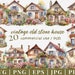 20 Watercolor Vintage Stone House SVG, PNG, Ornament, Clipart Vector ...