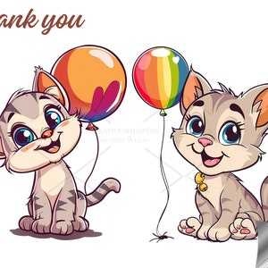 Cute Cat Cartoon, Kitten Sticker, Clipart Bundle- 10 High Quality Pngs ...
