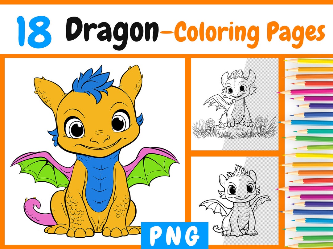 Cute Dragon Coloring Pages for Kids: Perfect Friends 18 Cute Dragon ...
