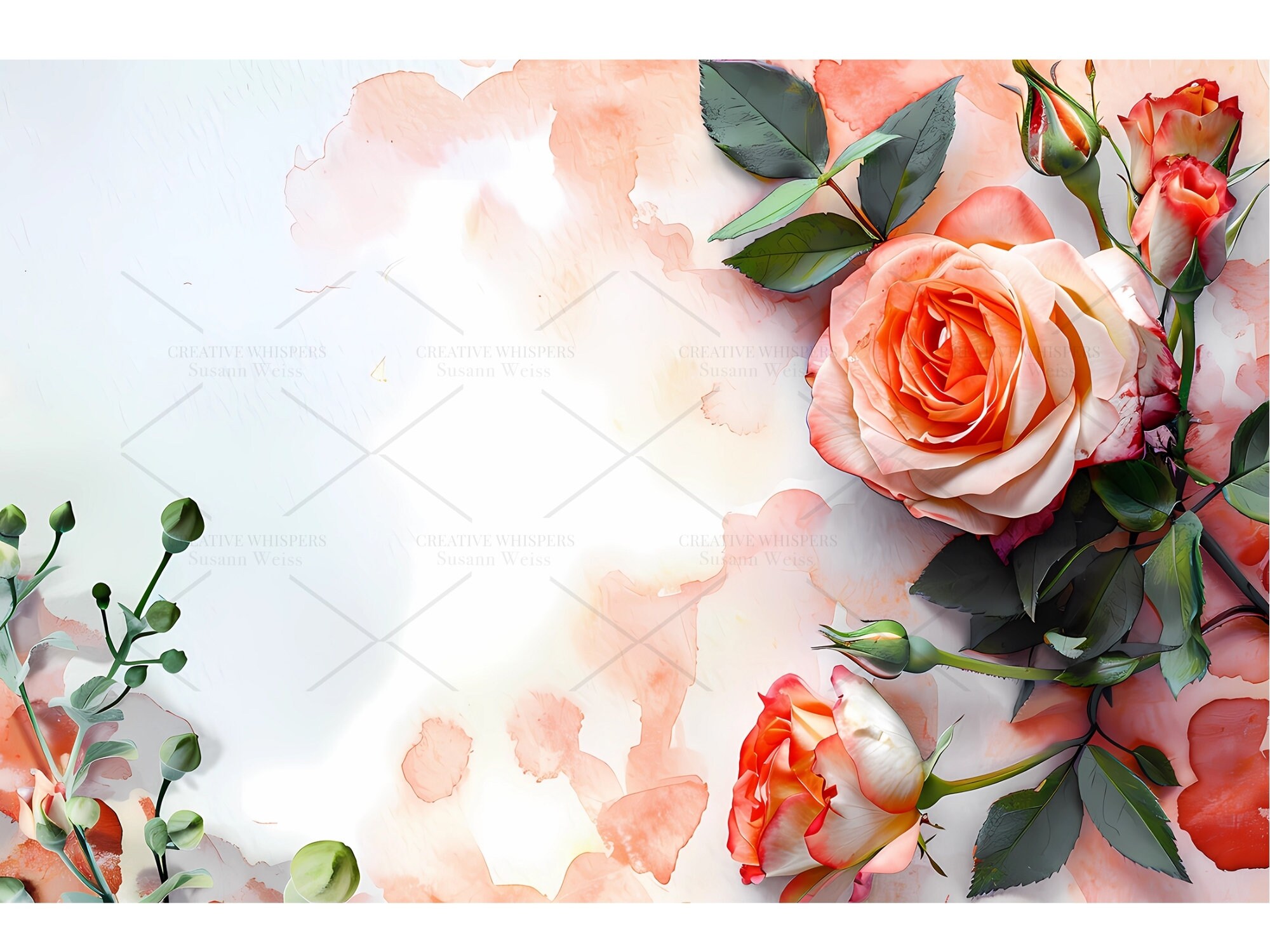 Save the Date Rose Flower Card Design Illustration Bundle 10 High ...