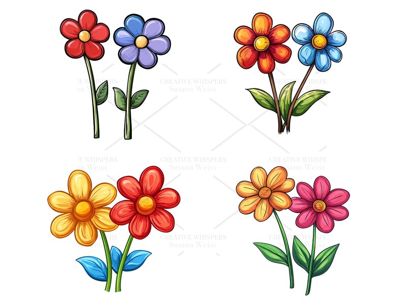 Spring Flower Clipart Bundle: 20 PNG Illustrations (digital Download ...