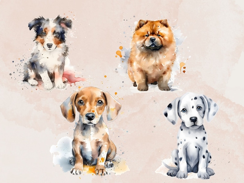 Bring Your Designs to Life With These 19 Cute Dog Watercolor Perfect ...