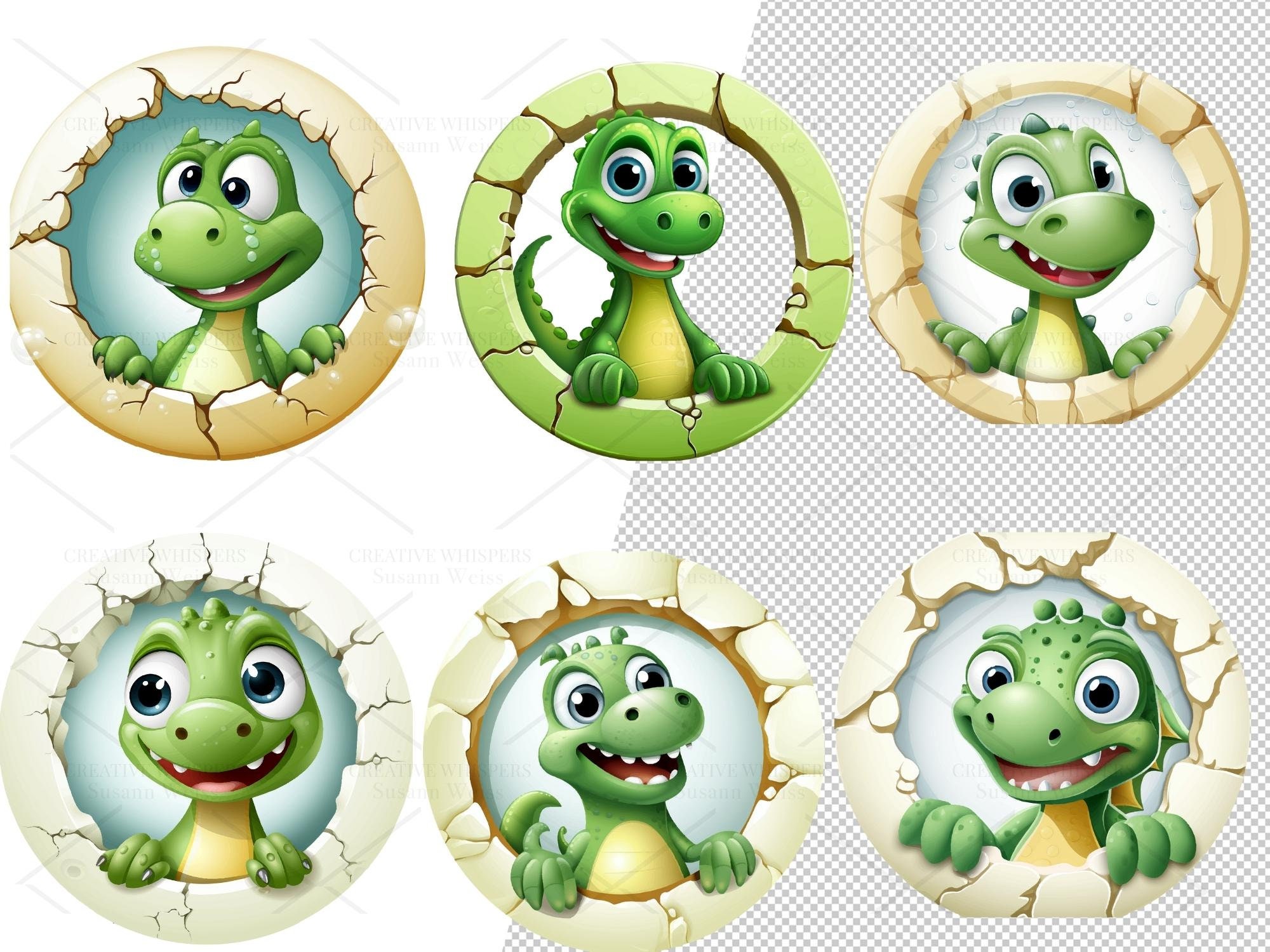 30 Digital Cute Dinosaurs Sticker SVG PNG Clipart Set - Etsy