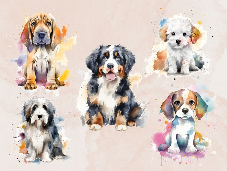 Bring Your Designs to Life With These 19 Cute Dog Watercolor Perfect ...