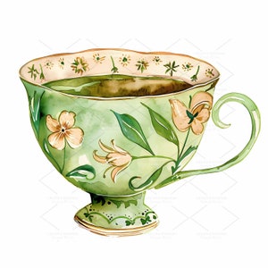 Watercolor Teacup Clipart Bundle: Floral Tea Cup Illustrations (digital ...