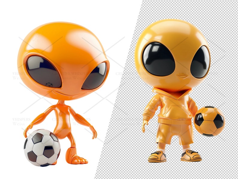 Cute Alien Sports 3d Emoji Clipart Bundle 10 High Quality Pngs ...