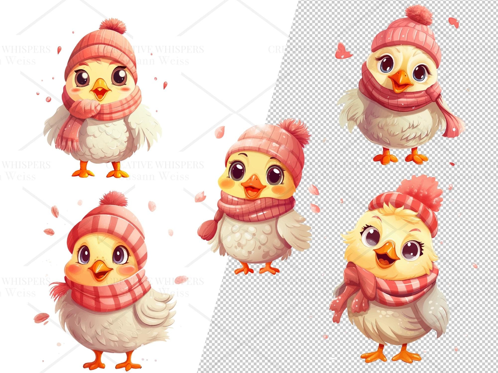 20 Cute Chicken Stickers Clipart Digital Downloads With - Etsy