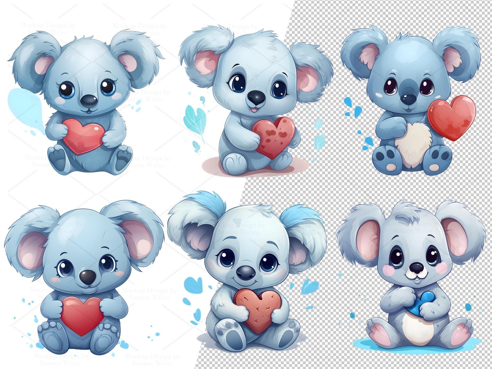 30 Digital Cute Koala Clipart Set Cute Koala Sticker Cute - Etsy