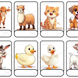 16 Adorable Farm Animal Flashcards for Kids Learning Cards - Etsy