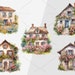 20 Watercolor Vintage Stone House SVG, PNG, Ornament, Clipart Vector ...