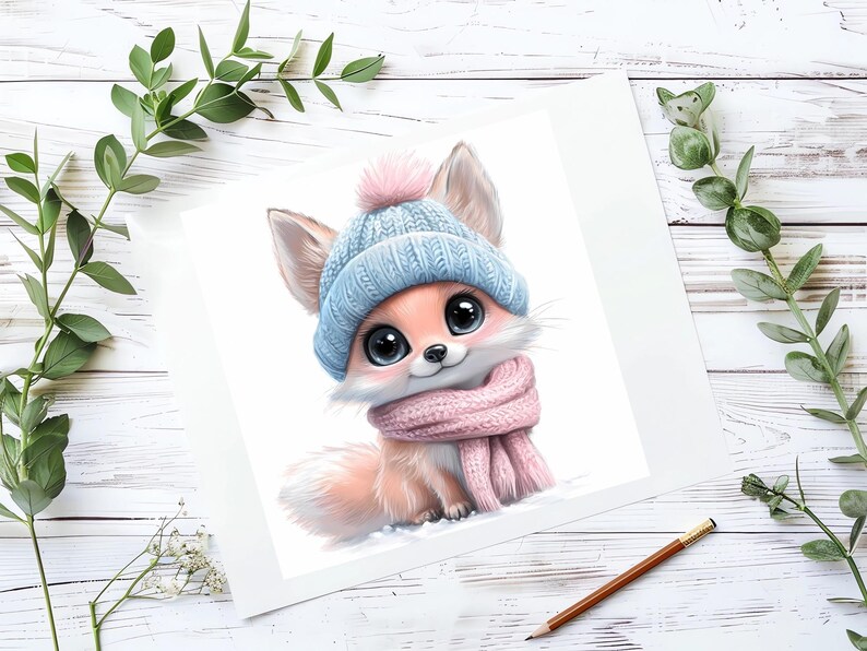 Adorable Fox Digital Artwork for Printables, Gifts, and Craft Projects ...