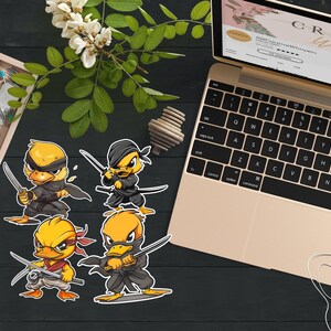 Duck Ninja Clipart Bundle – 10 PNG Illustrations, Craft Graphics ...