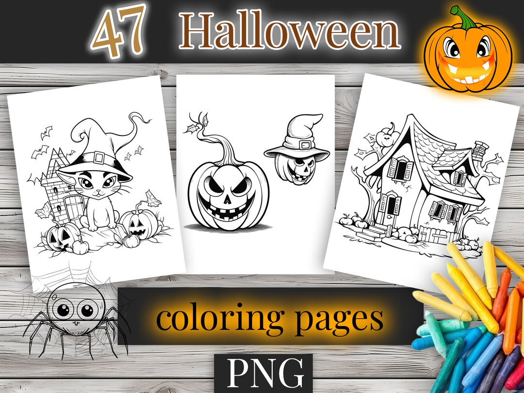 Halloween Coloring Pages: 47 Spooky Designs (digital Download) - Etsy