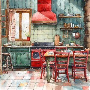 Vintage Kitchen Watercolor Clipart Bundle 10 High Quality Watercolor ...