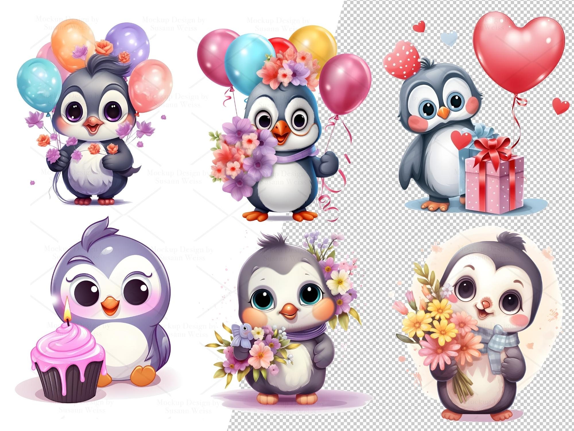 30 Digital Cute Penguin Clip Art Set, Cute Penguin Sticker, Sticker Png ...