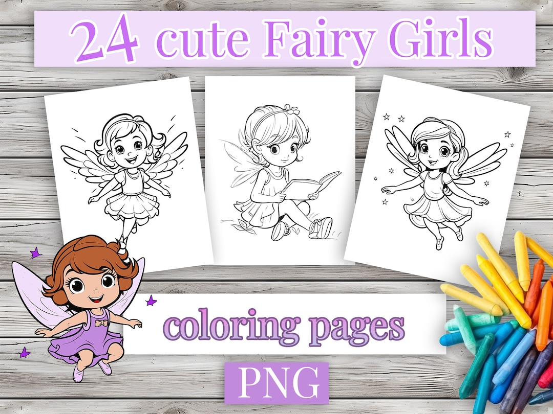 Cute Fairy Girl Coloring Pages for Kids: Perfect Friends - 24 Cute ...