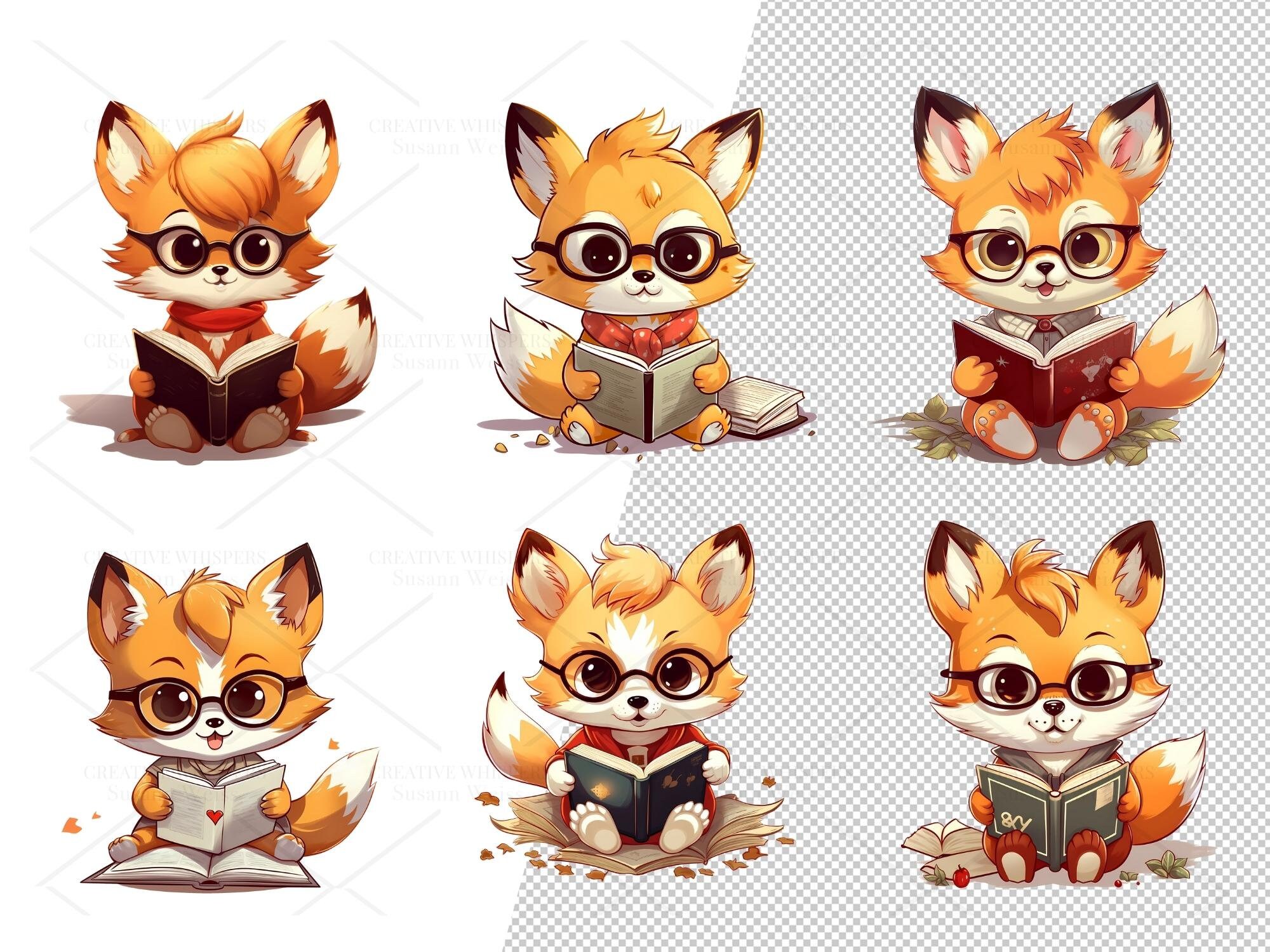 30 Digital Cute Fox Clip Art Set Cute Fox Sticker Cute Fox - Etsy