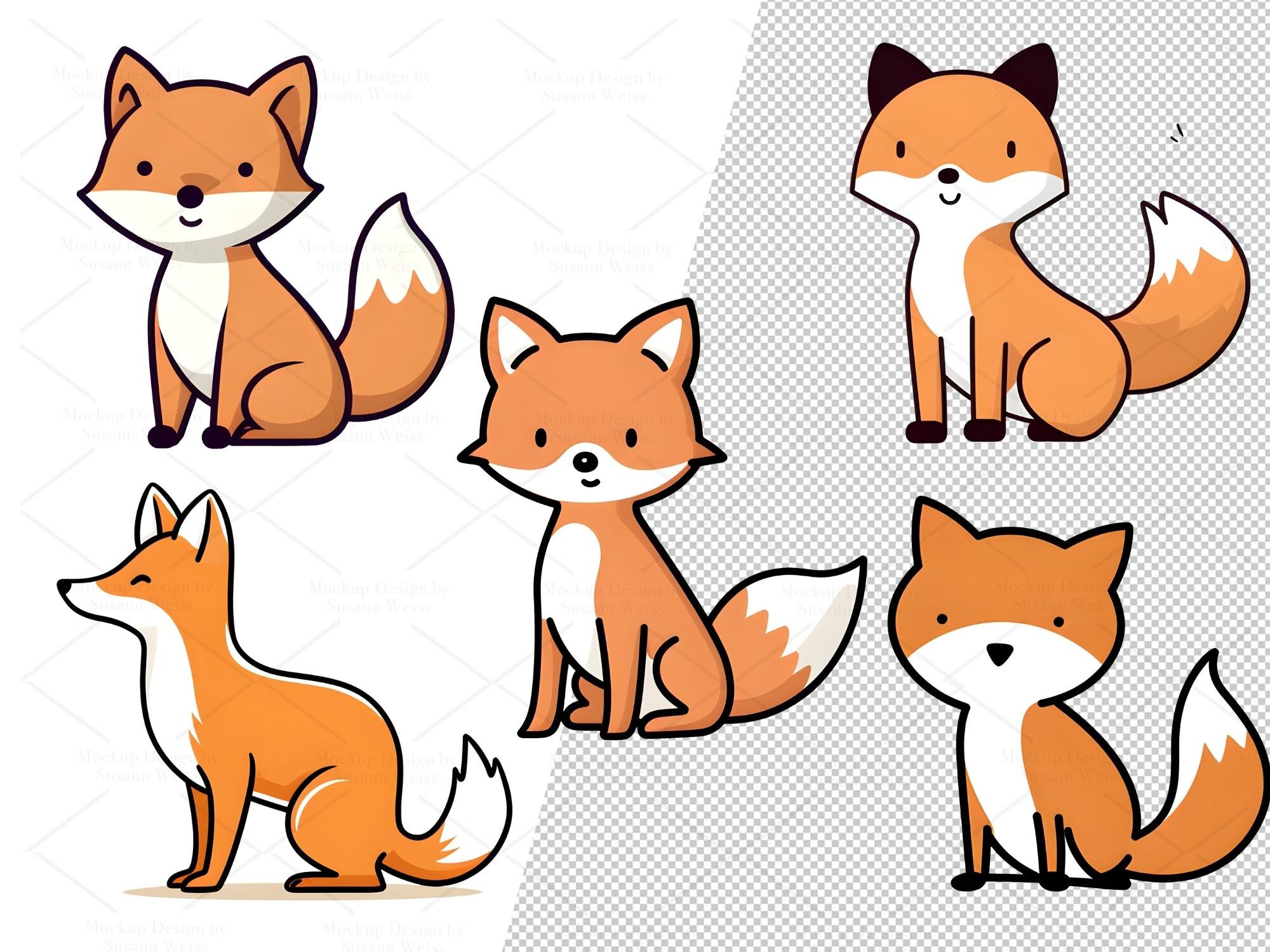 27 Digital Cute Fox Sticker Clip Art Set Cute Fox Sticker - Etsy
