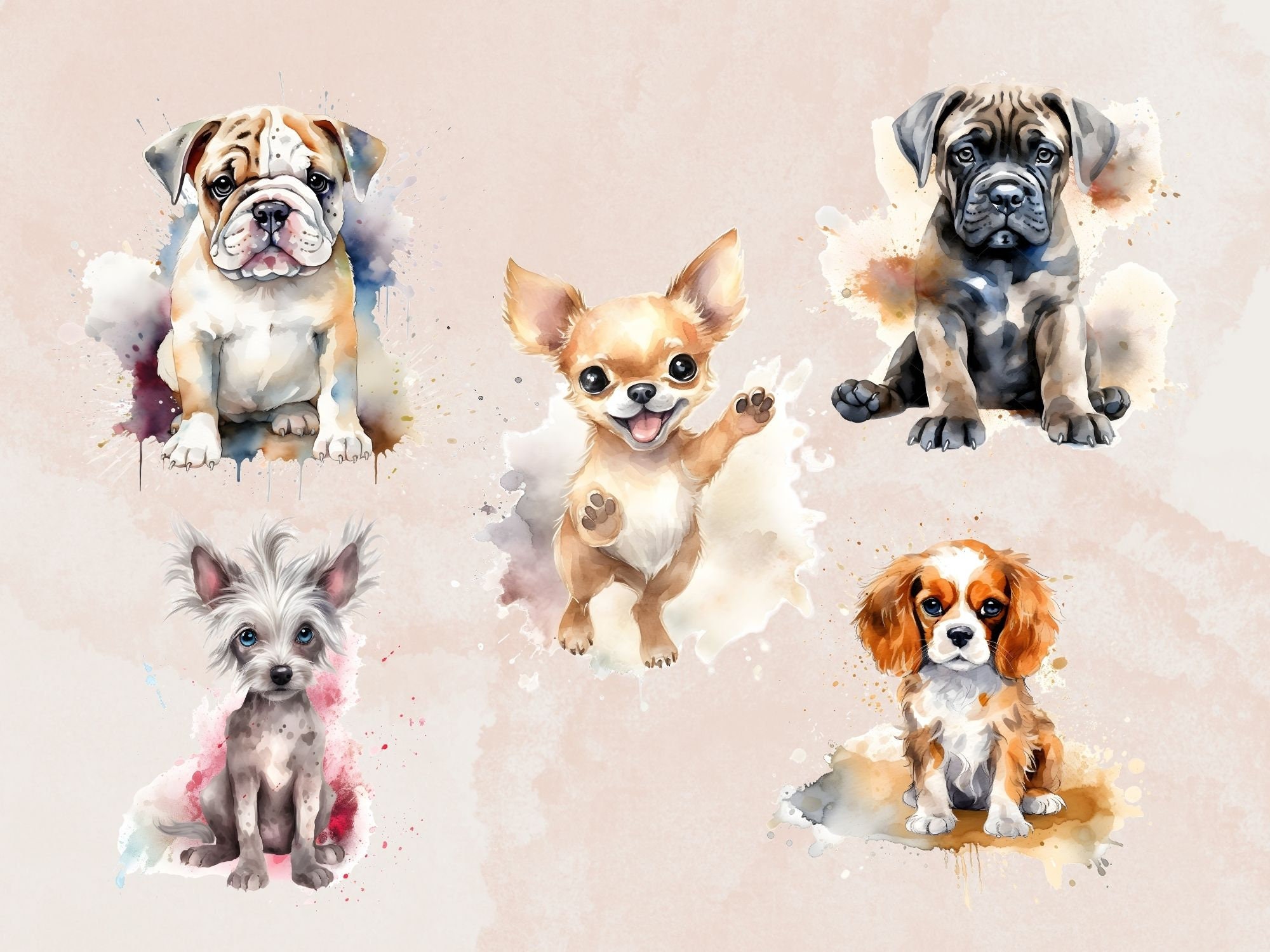 Bring Your Designs to Life With These 19 Cute Dog Watercolor Perfect ...