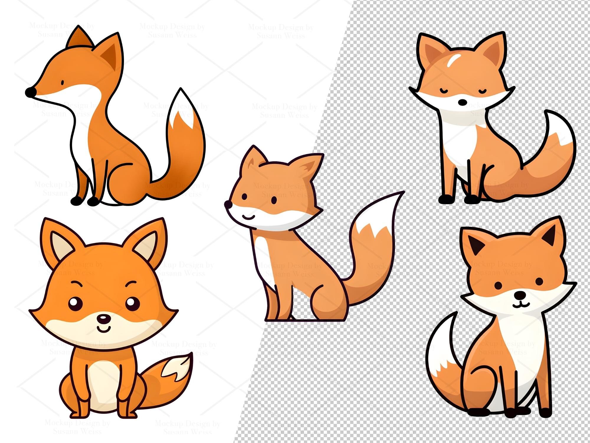 27 Digital Cute Fox Sticker Clip Art Set Cute Fox Sticker - Etsy