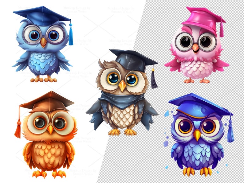 28 4 for Free Digital Cute Graduation Owl Clipart Set, Graduation Owl ...