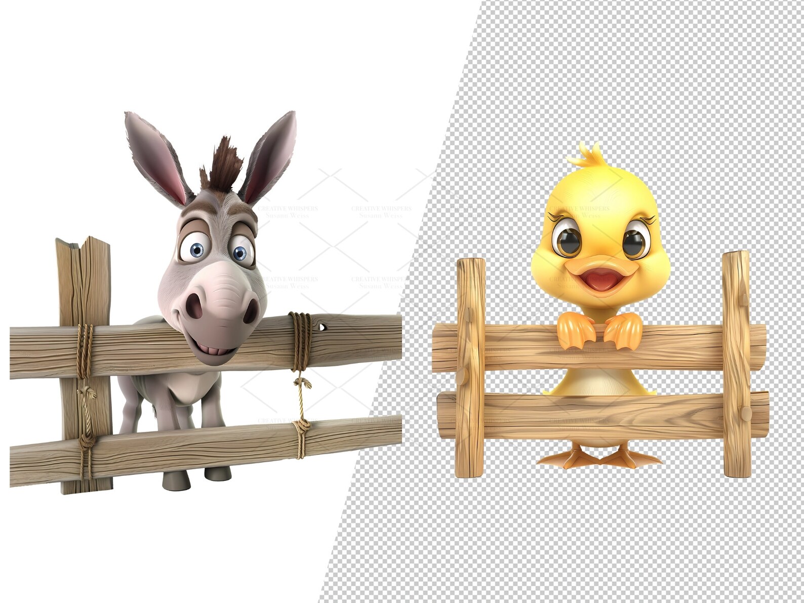 Cute Farm Animal 3d Clipart Bundle 10 High Quality Pngs, Journaling ...