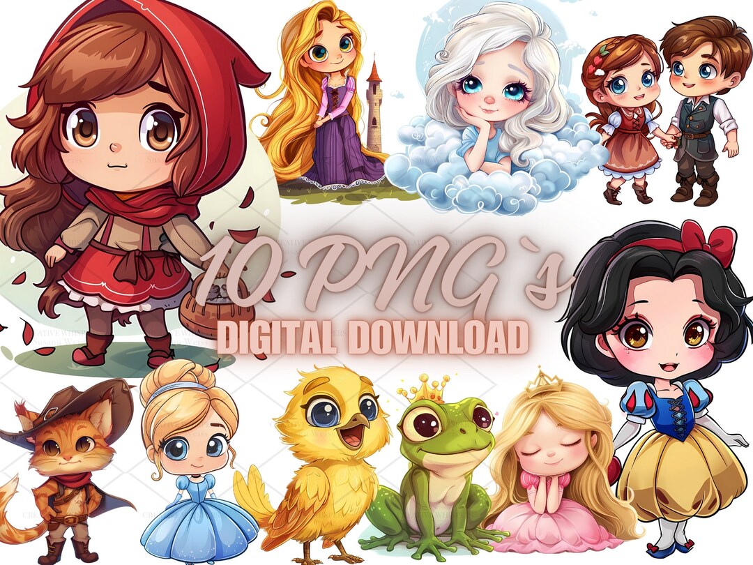 Fairy Tale Clipart Bundle: 10 PNG Illustrations (digital Download ...