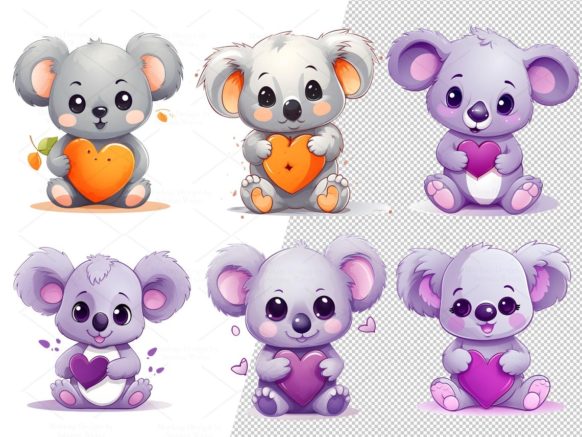 30 Digital Cute Koala Clipart Set Cute Koala Sticker Cute - Etsy