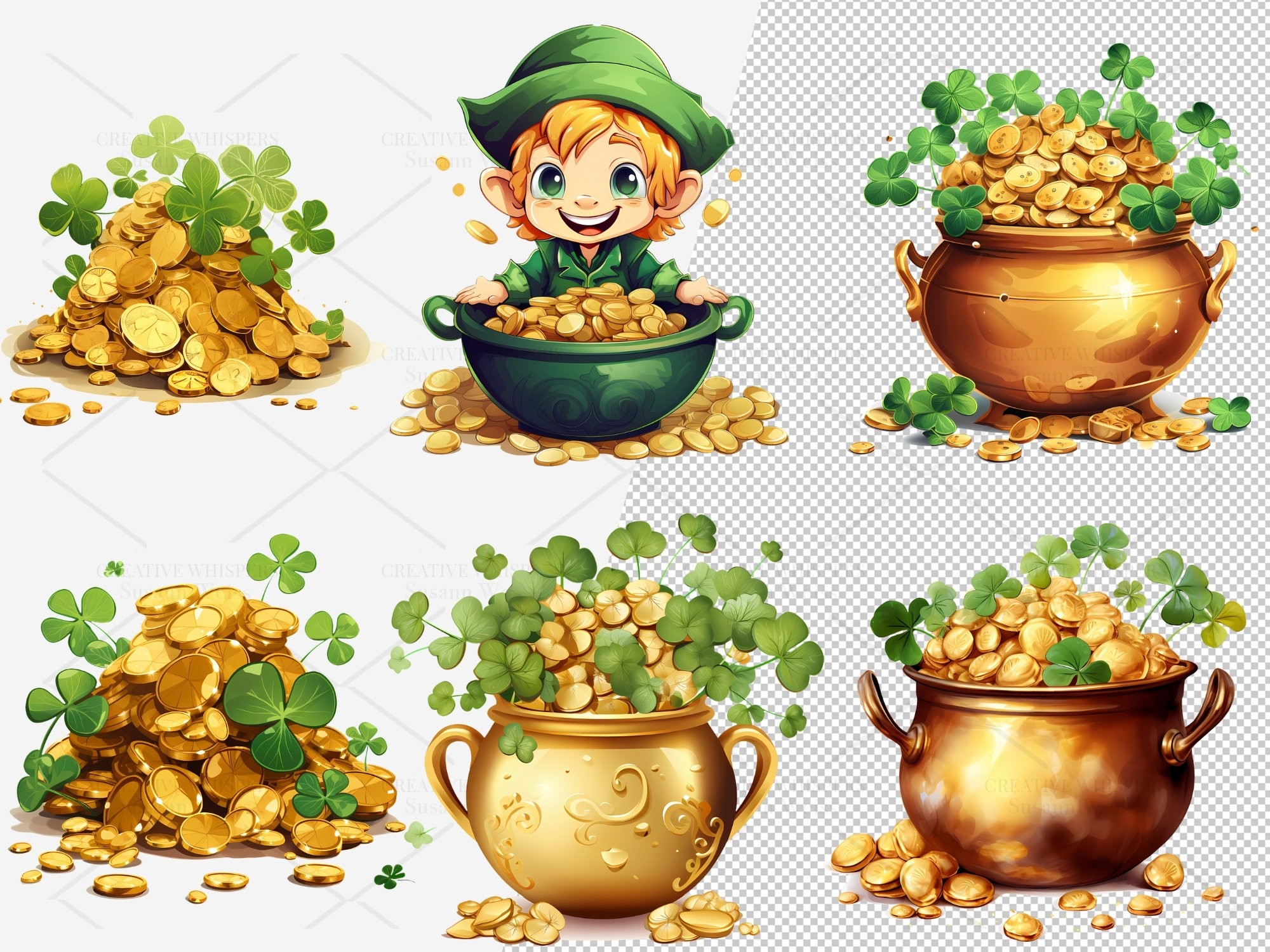 27 Digital Cute St. Patricks Clipart Set, Cute St. Patricks Sticker ...