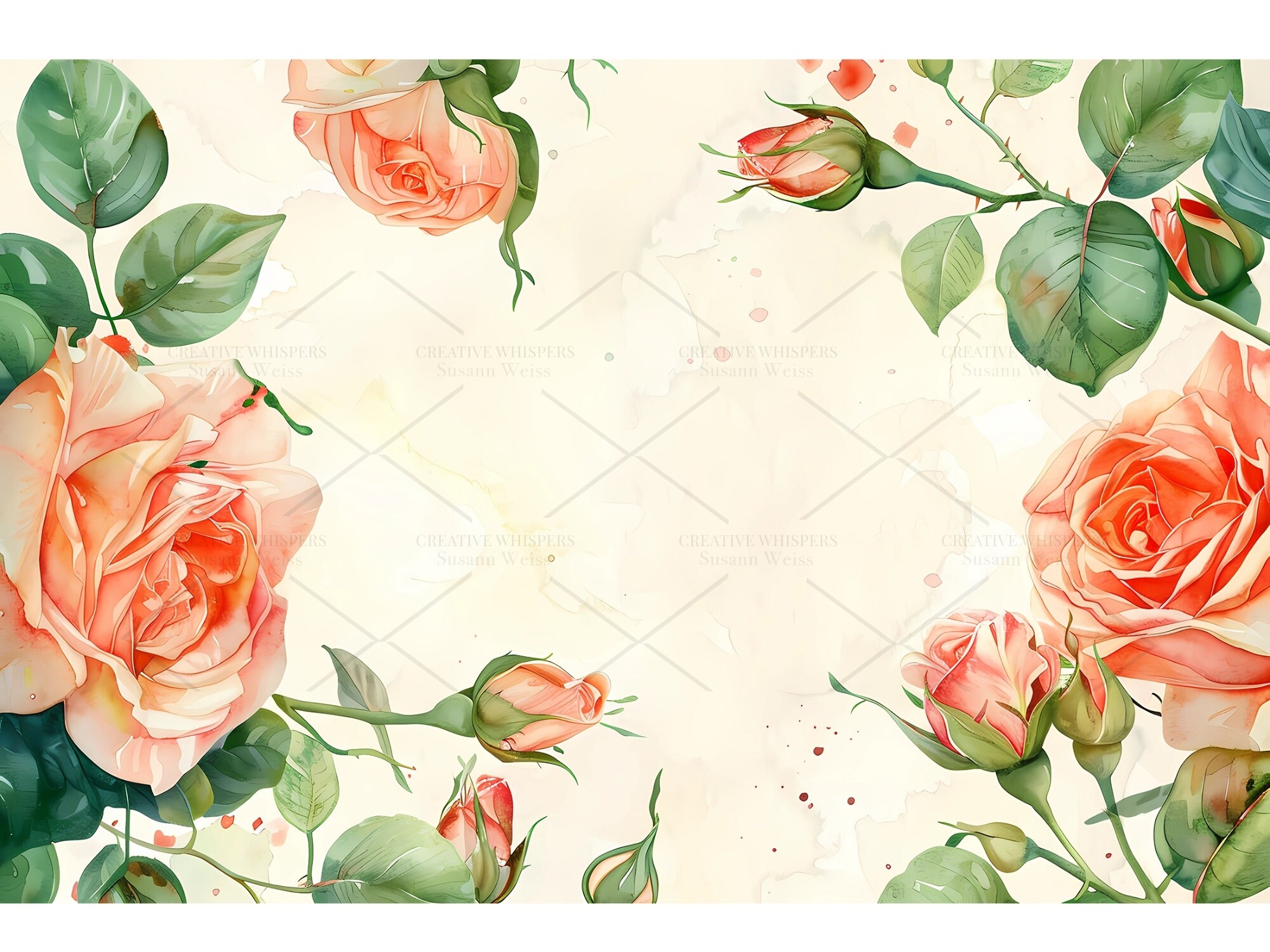 Save the Date Rose Flower Card Design Illustration Bundle 10 High ...