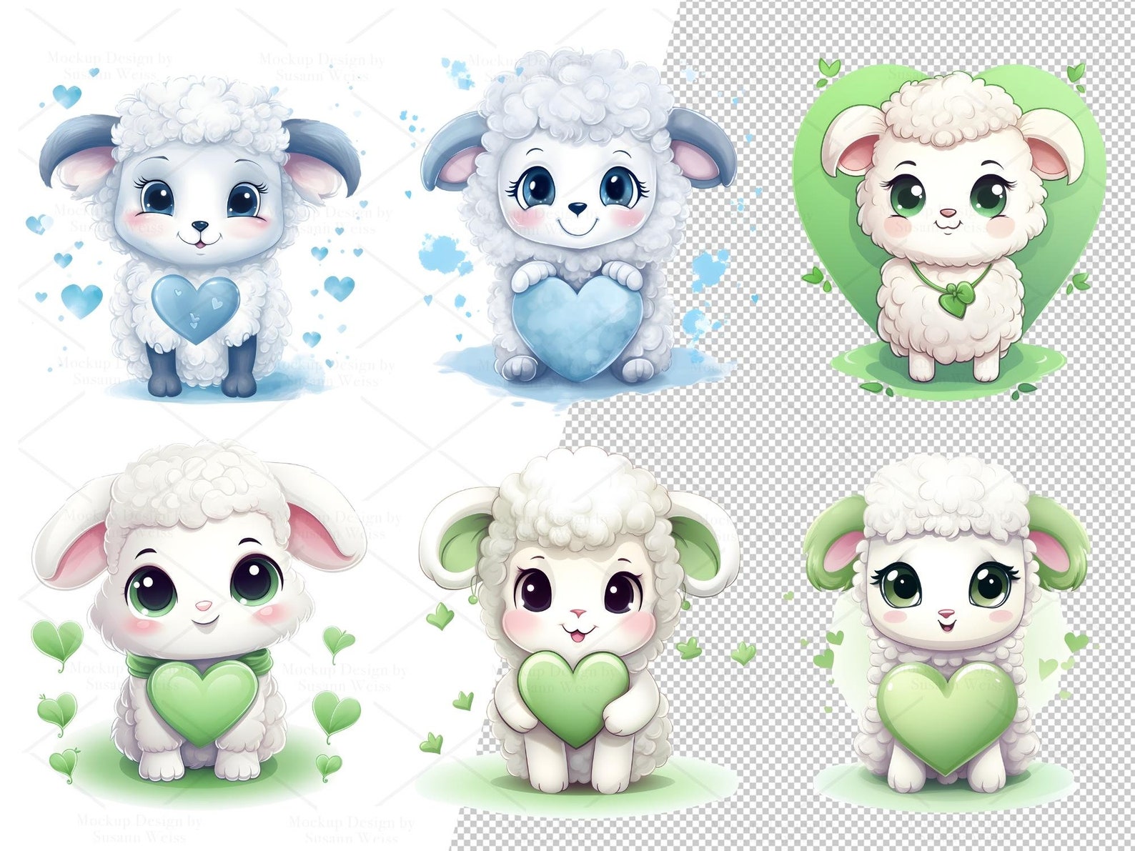 30 Digital Cute Lamb Clipart Set, Cute Lamb Sticker, Cute Lamb ...