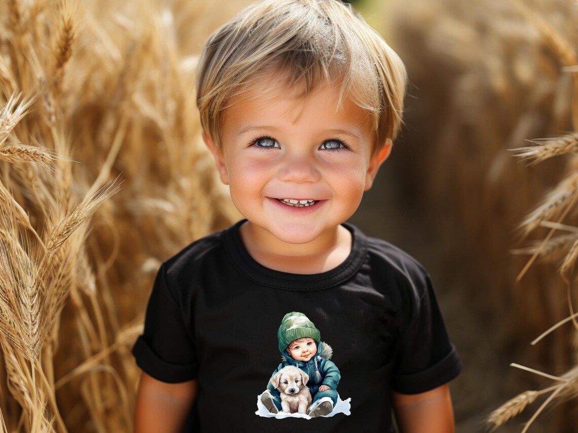 20 Cute Boy With Dog Stickers, Clipart Digital Downloads With ...