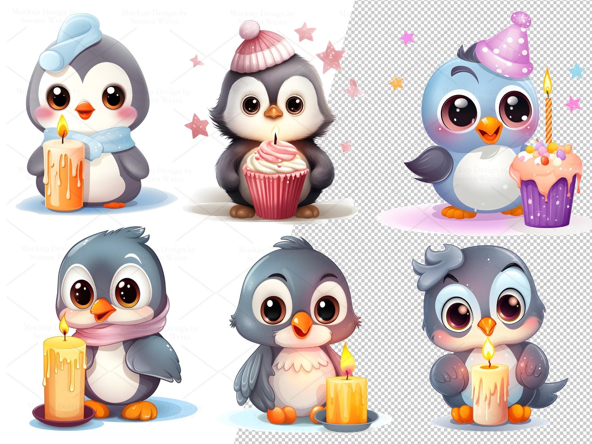 30 Digital Cute Penguin Clip Art Set, Cute Penguin Sticker, Sticker Png ...