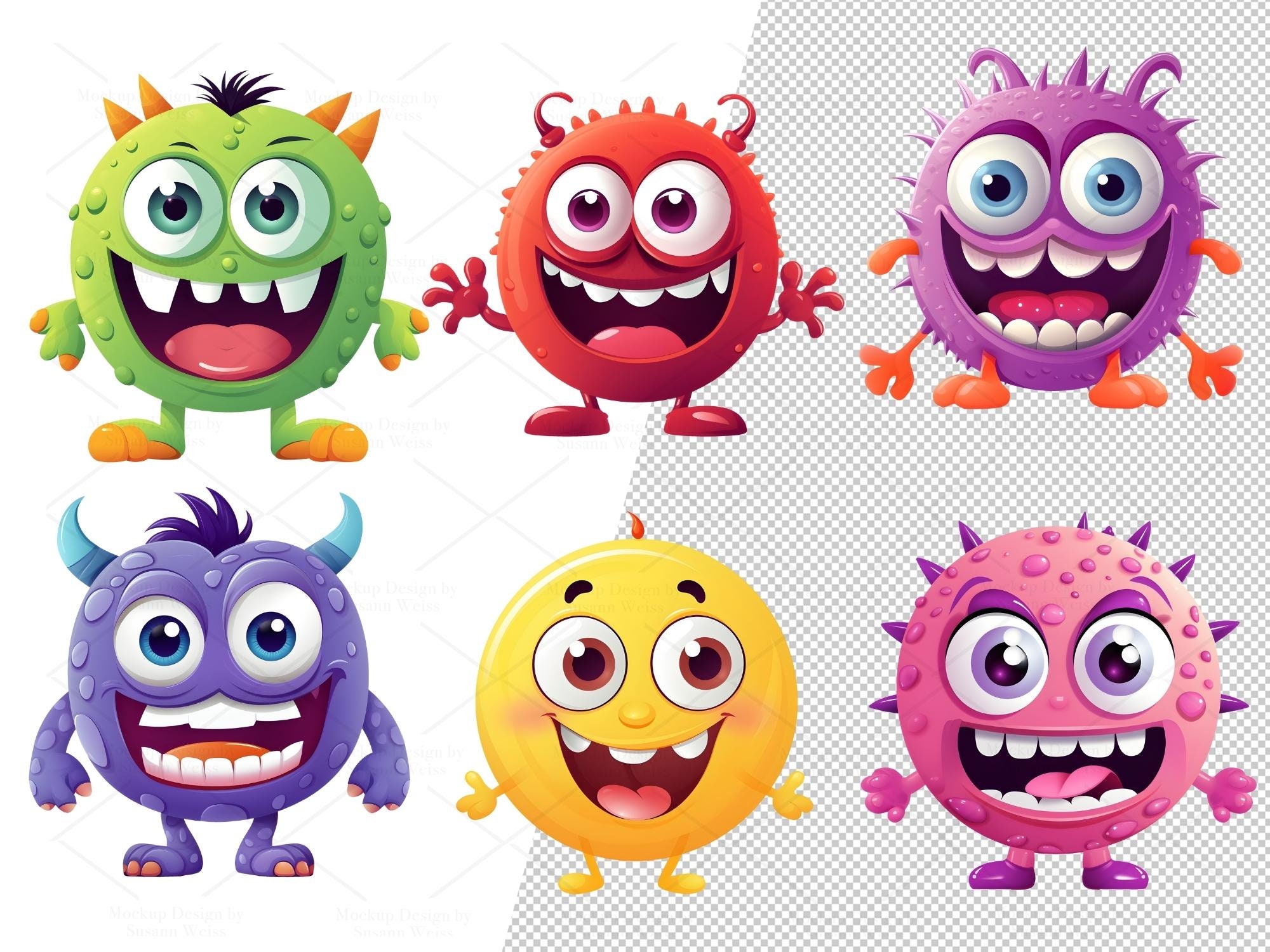 24 Digital Cute Monster Clip Art Set, Cute Monster Sticker, Cute ...