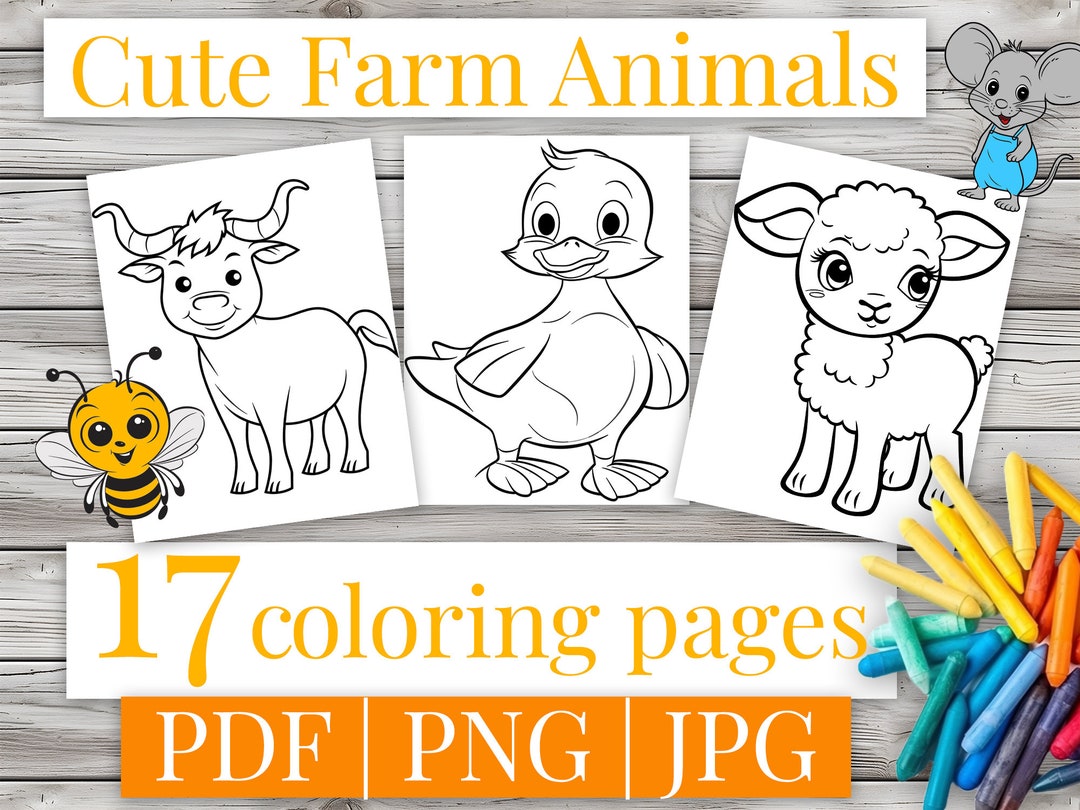 Animal Coloring for Kids: Perfect Farm Friends - 17 Farm Animal ...