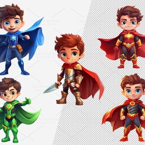 20 Digital Super Hero Clip Art Set, Super Hero Sticker, Sublimation ...