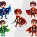 20 Digital Super Hero Clip Art Set, Super Hero Sticker, Sublimation ...