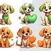 30 Digital Cute Dog Clip Art Set, Cute Dog Sticker, Cute Dog Colorful ...