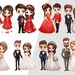 30 Cute Wedding Couple Stickers, Clipart Digital Downloads With ...