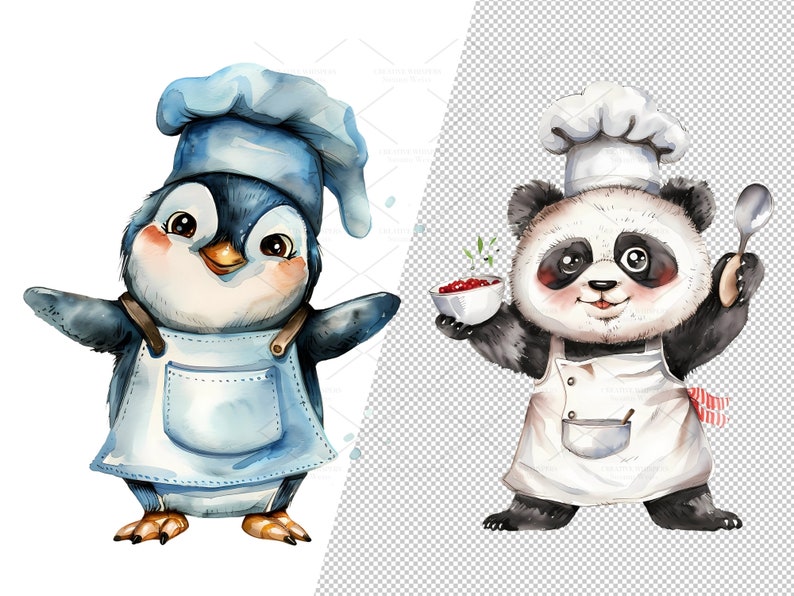 Cute Animal Chef Clipart – Farm & Jungle PNG (digital Download) - Etsy ...