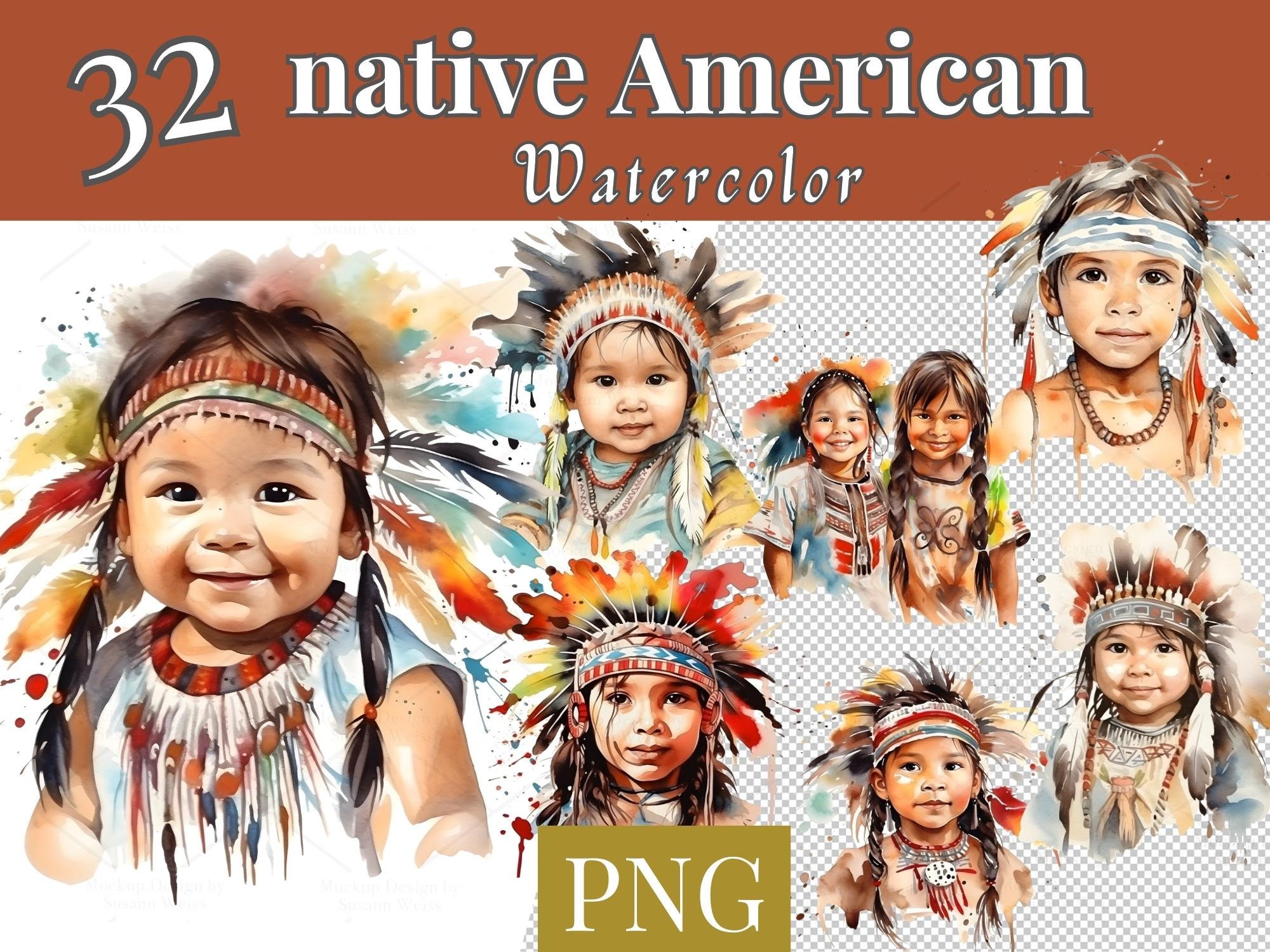 Angry Native American Clipart Border