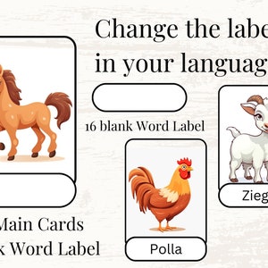 16 Adorable Farm Animal Flashcards for Kids - Learning Cards Editable ...