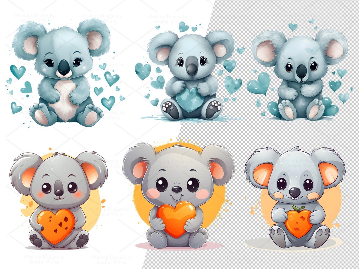 30 Digital Cute Koala Clipart Set Cute Koala Sticker Cute - Etsy