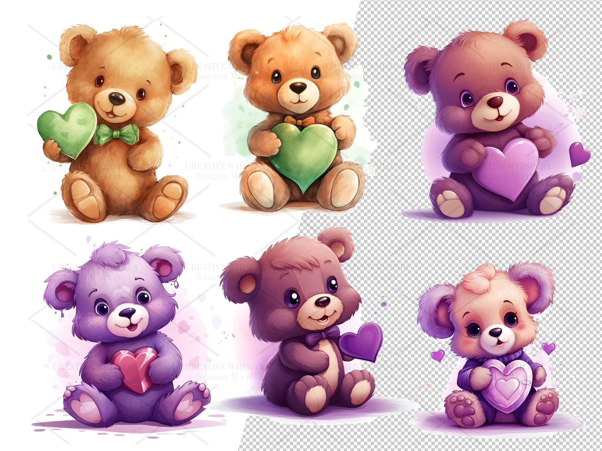 30 Digital Cute Teddy Bear Clip Art Set Cute Teddy Bear - Etsy
