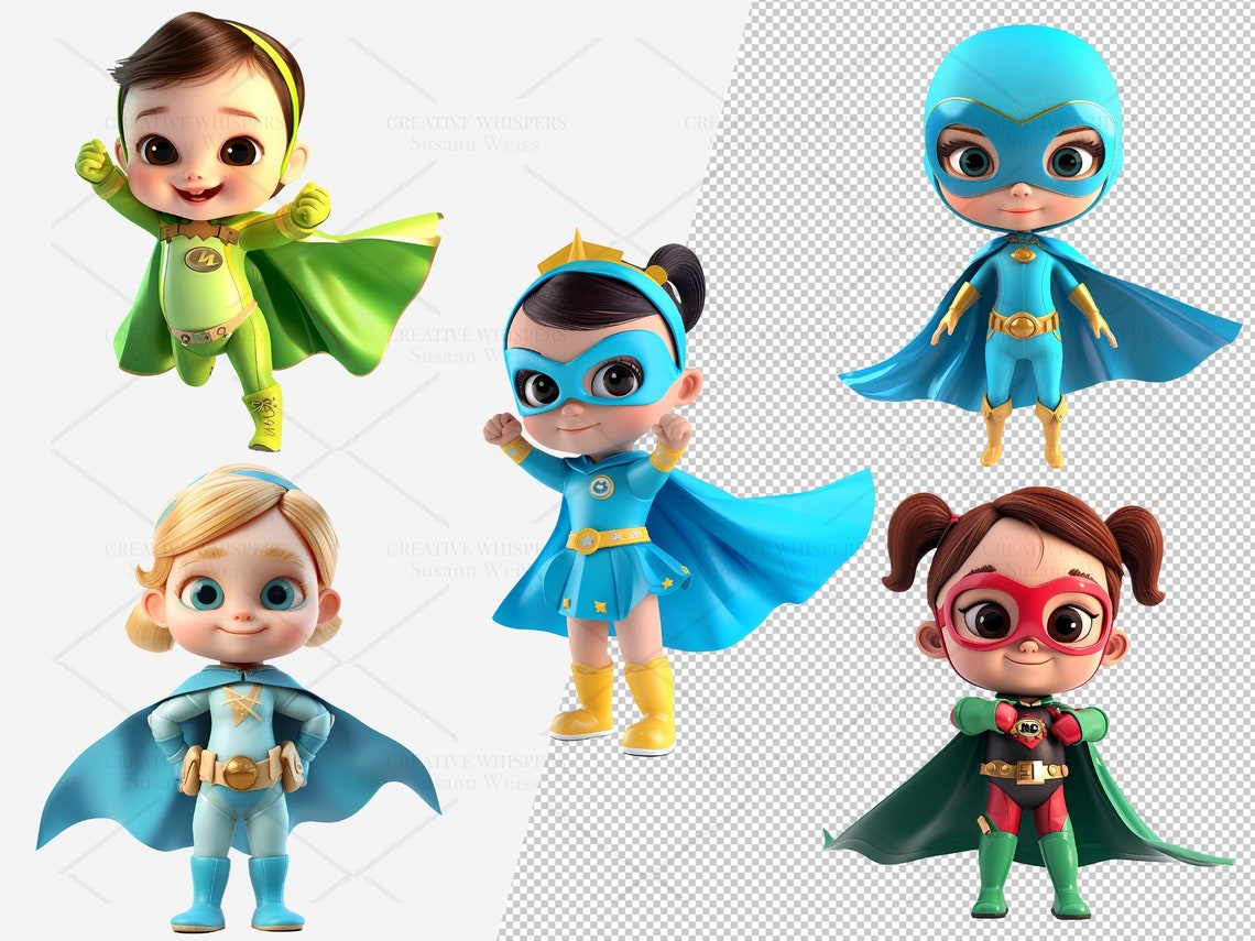 20 Digital Super Hero Girl Clip Art Set, Super Hero Sticker ...