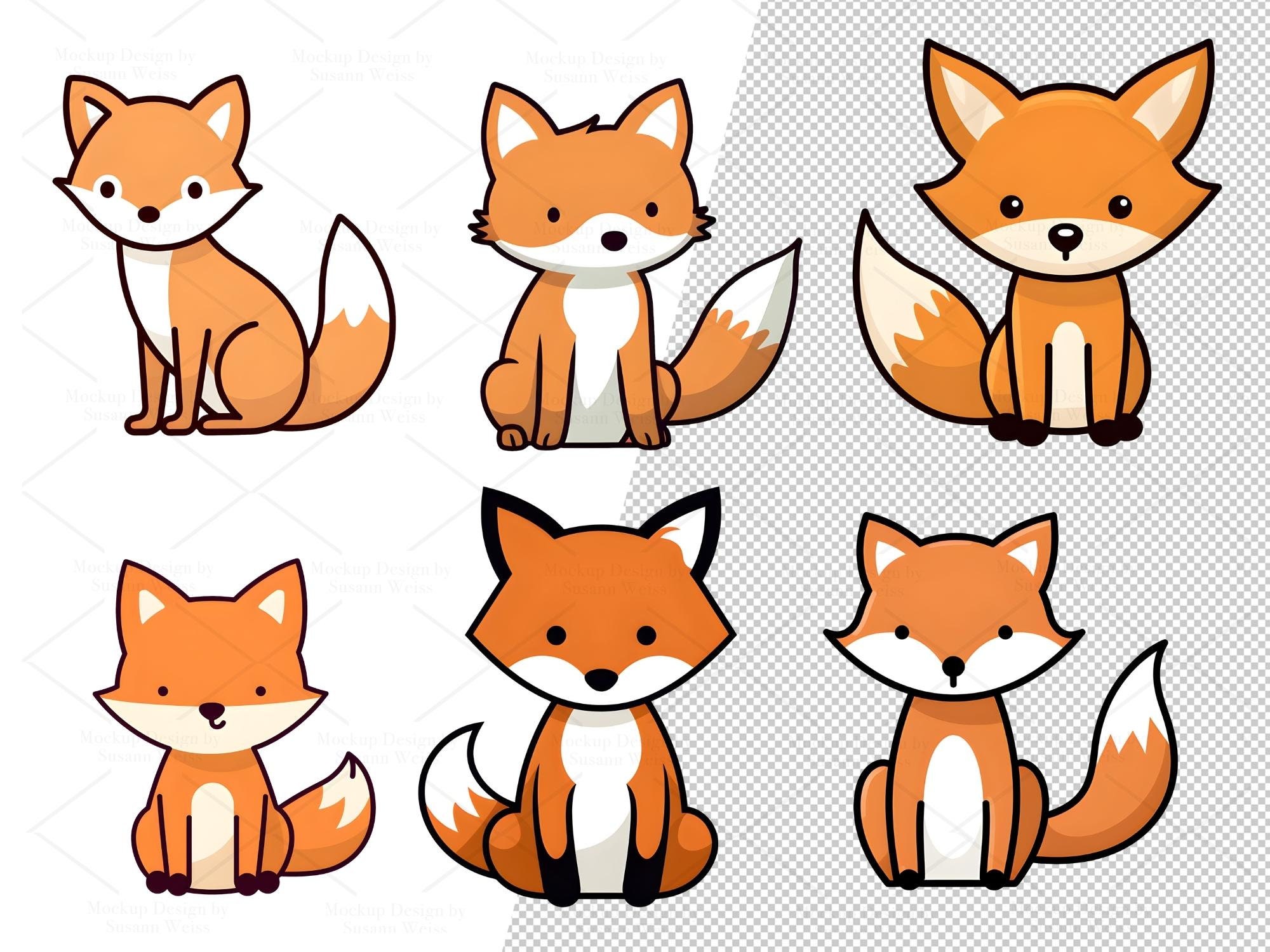 27 Digital Cute Fox Sticker Clip Art Set Cute Fox Sticker - Etsy