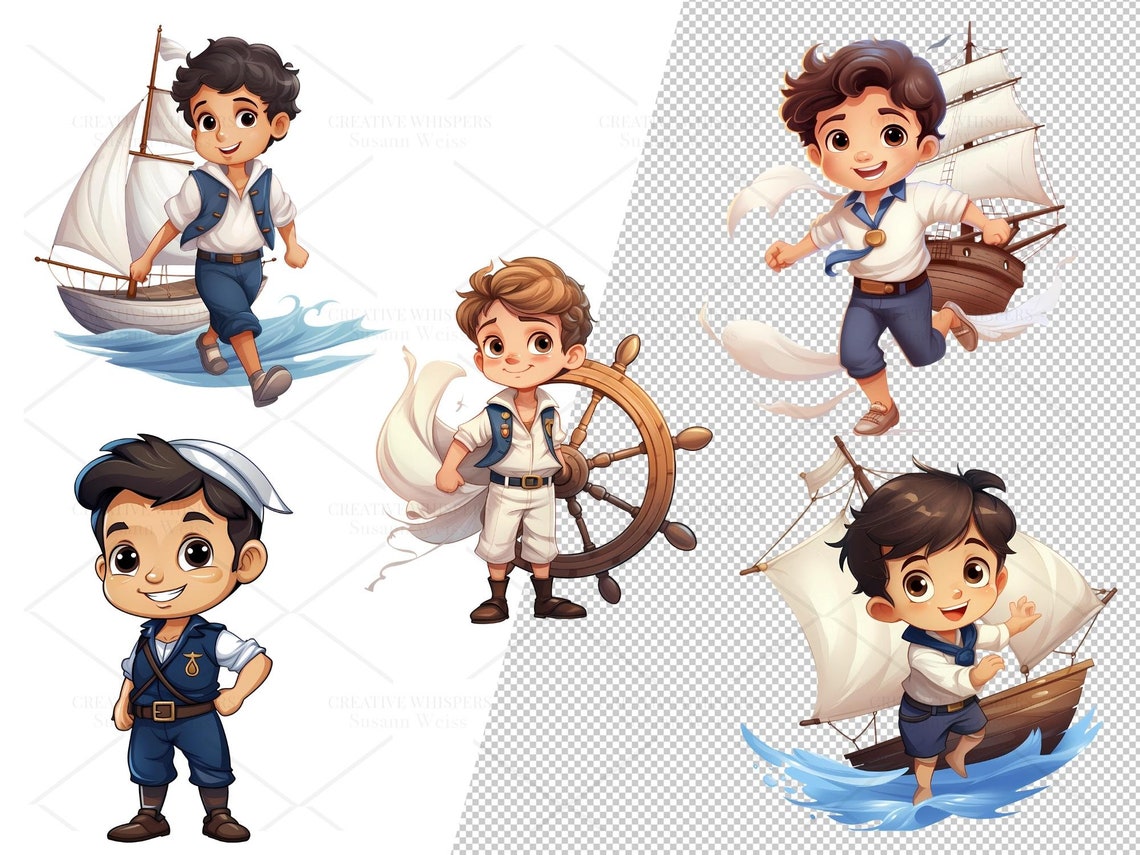 22 Digital Cute Sailor Boy Clip Art Set Cute Sailor Boy - Etsy